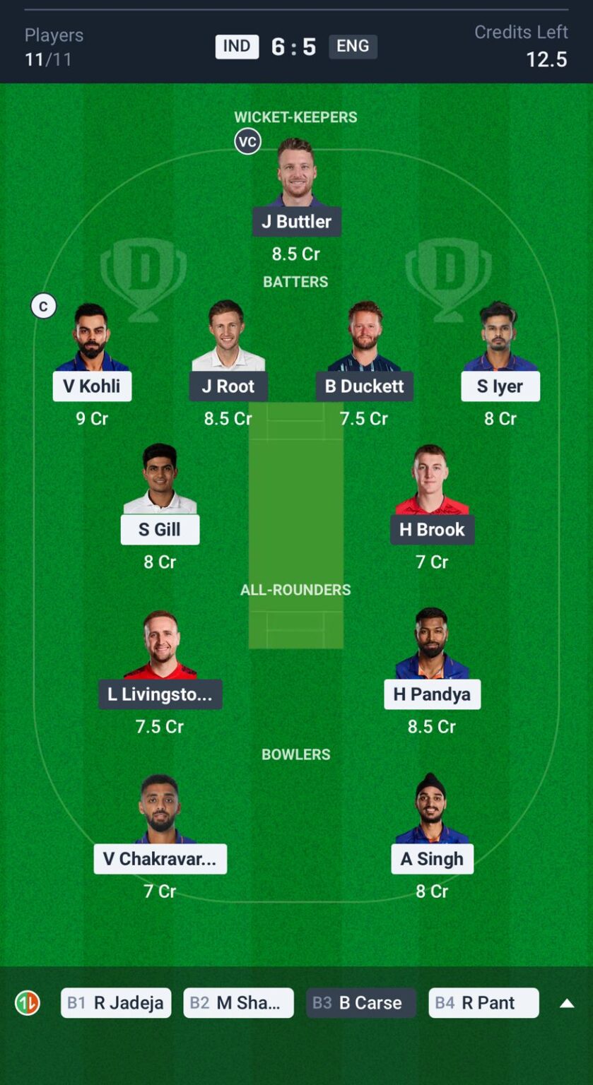 IND vs ENG Dream11 Prediction, 1st ODI Fantasy Cricket Tips, Team, Playing XI and Pitch Report