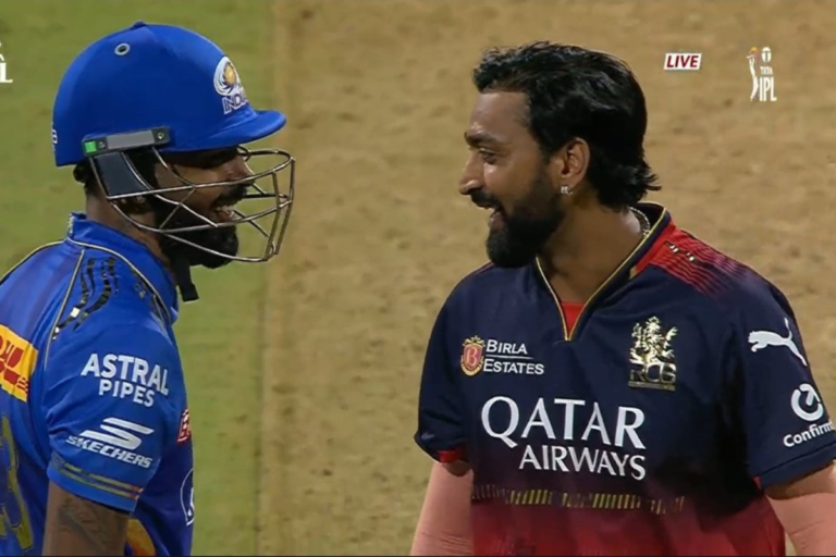 [WATCH] Hardik Pandya vs Krunal Pandya – High-Intensity Faceoff in MI vs RCB Clash - Cricxtasy