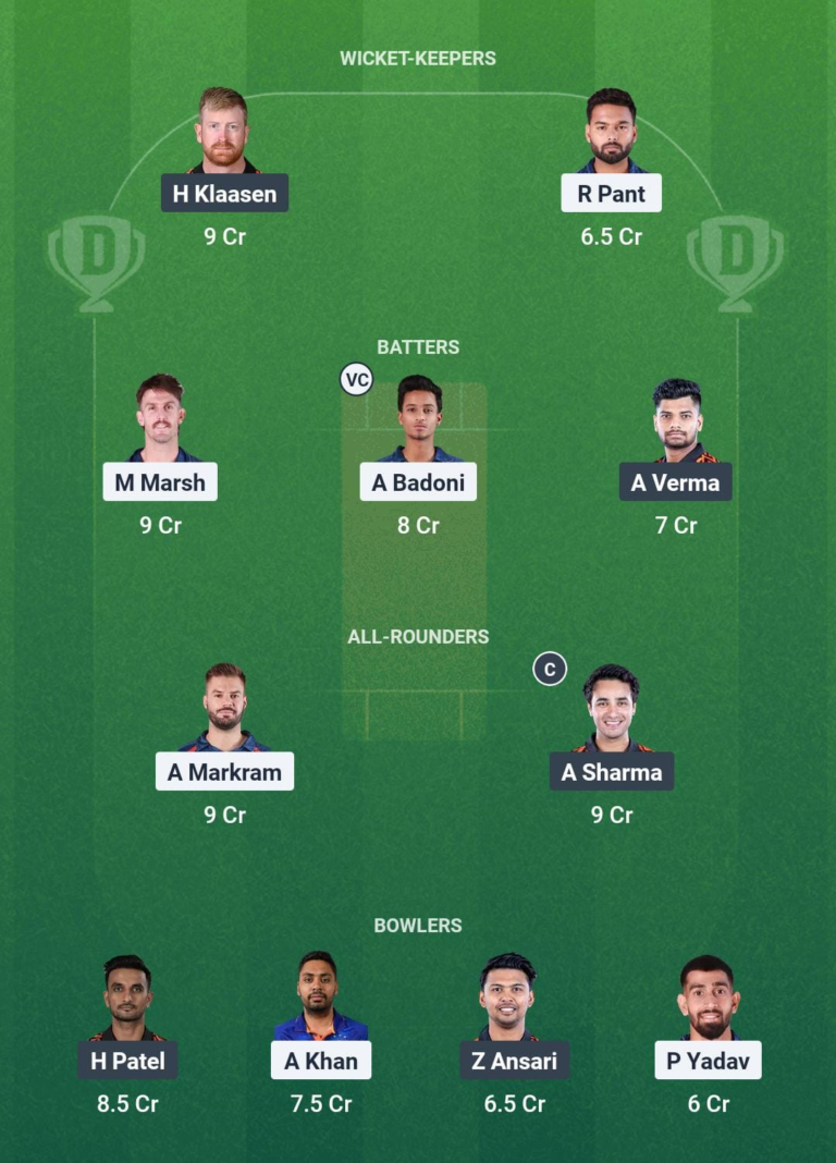 LSG vs SRH Dream11 Prediction Today Match 61 Playing XI: IPL 2025 Fantasy Cricket Tips, Team ...